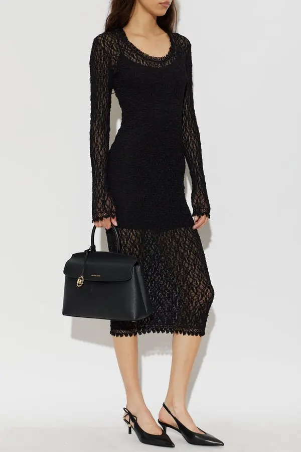 Furla Poppy Leather Slingback Kitten Heel Pumps