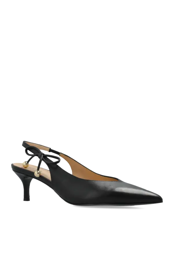 Furla Poppy Leather Slingback Kitten Heel Pumps
