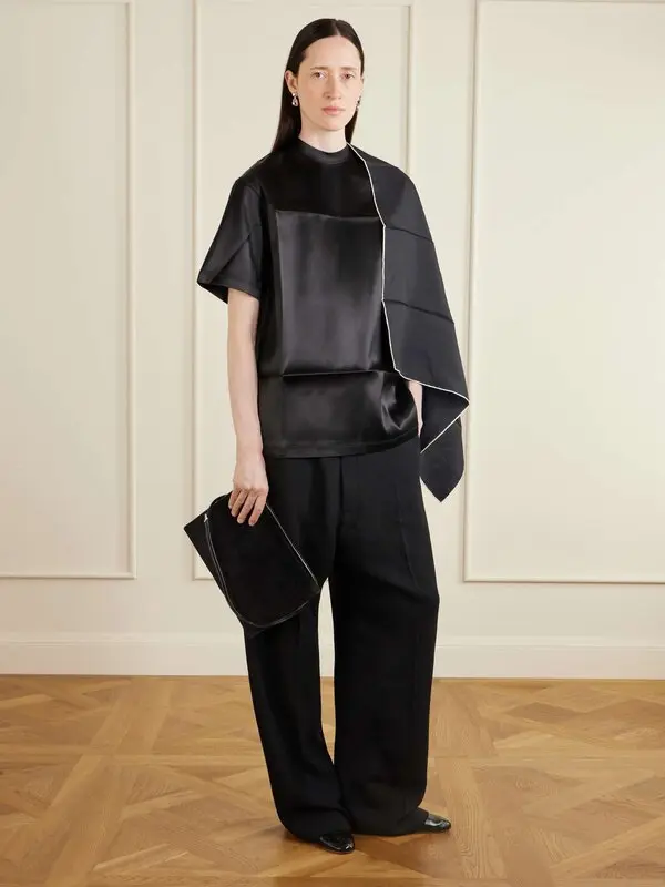 Phoebe Philo Asymmetrical Silk-blend Satin Blouse