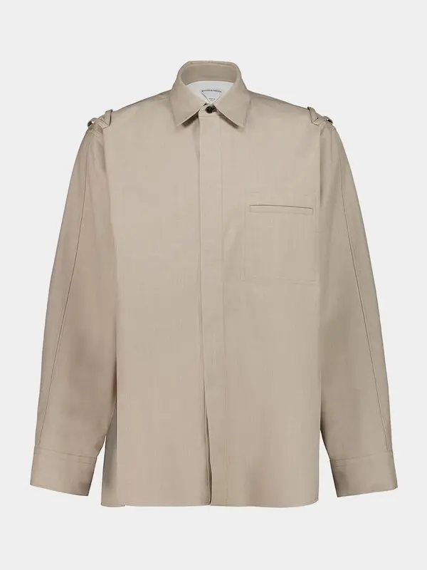 Bottega Veneta Overshirt Wool Cotton Melange
