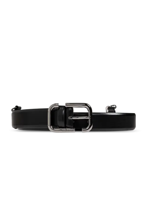 Attico Leather Belt With Chain - Black
