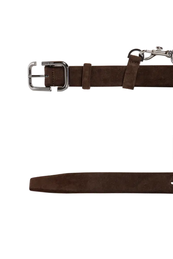 Attico Suede Belt With Chain Detail