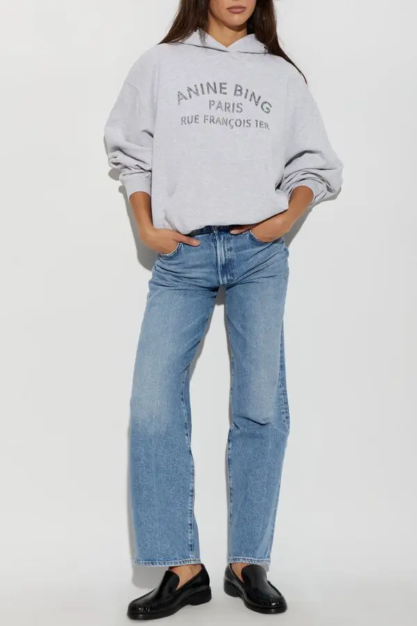 ANINE BING Harvey" Cotton Sweatshirt - Grey