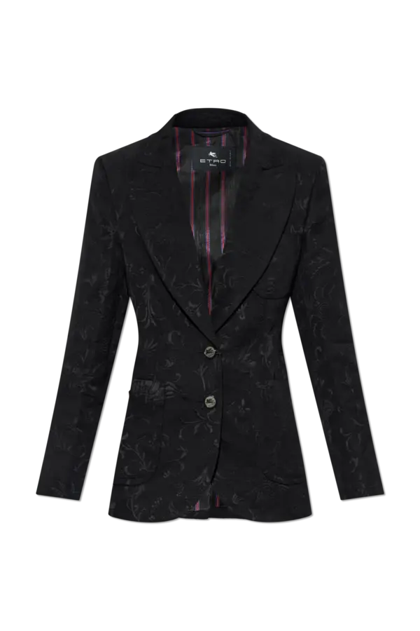 Etro Blazer With A Single Vent - Black