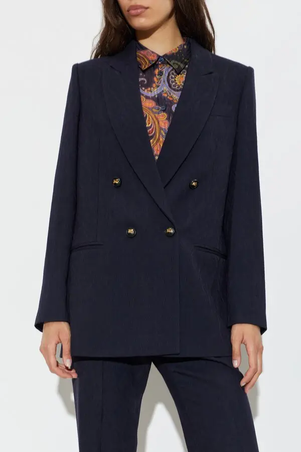 Etro Double-breasted Wool Blazer