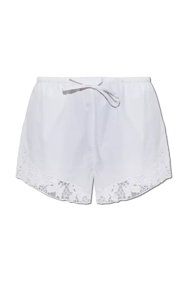 ROTATE BY BIRGER CHRISTENSEN Shorts With Openwork Inserts - White
