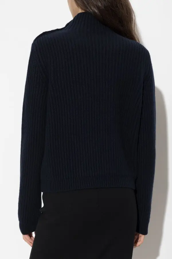 FERRAGAMO Turtleneck Sweater With Decorative Shoulder Clasp