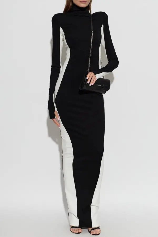 Dsquared2 Long Sleeve Maxi Dress With Shoulder Pads