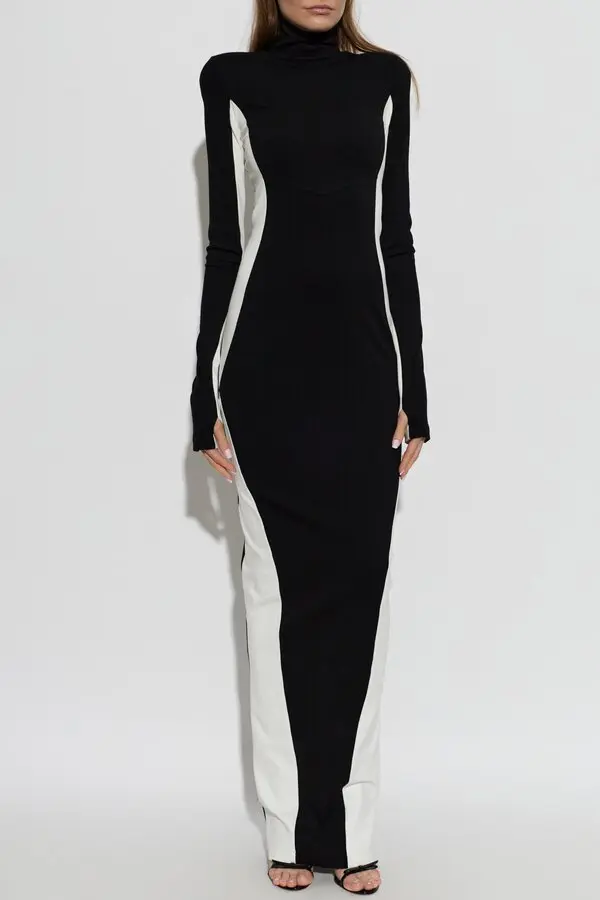 Dsquared2 Long Sleeve Maxi Dress With Shoulder Pads