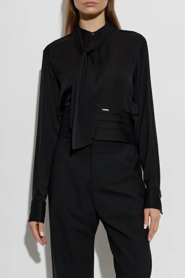 Dsquared2 Silk Blouse With A Tie-neck
