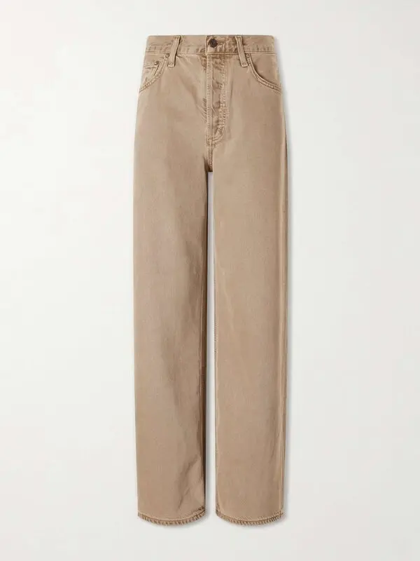 AGOLDE Low Slung Baggy Low-rise Wide-leg Jeans - Brown