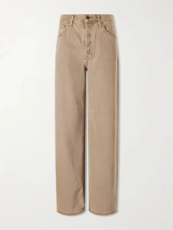 AGOLDE Low Slung Baggy Low-rise Wide-leg Jeans - Brown