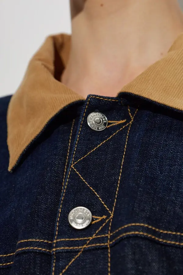 Dsquared2 Insulated Denim Jacket With Asymmetrical Placket