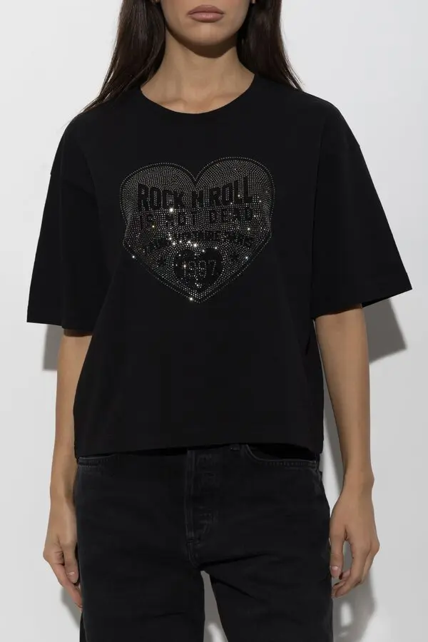 Zadig&Voltaire Taida' Cotton T-shirt With Heart Applique