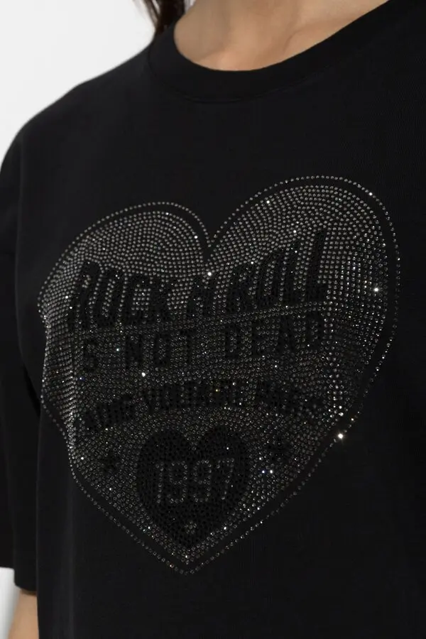 Zadig&Voltaire Taida' Cotton T-shirt With Heart Applique