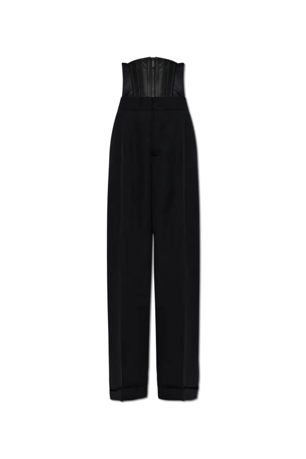 Dsquared2 Trousers With Attached Corset Belt - Black