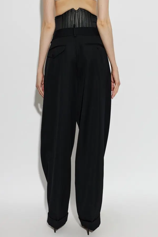 Dsquared2 Wide Leg Trousers With Corset Belt