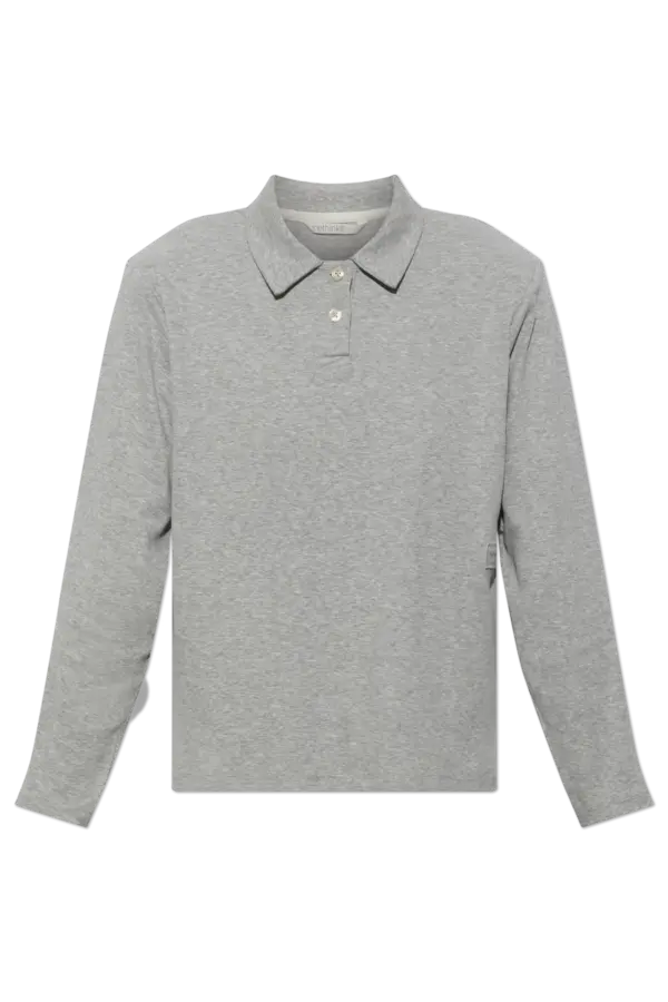 RETHINKIT STUDIOS Polo Shirt With Sewn-in Shoulder Pads - Grey