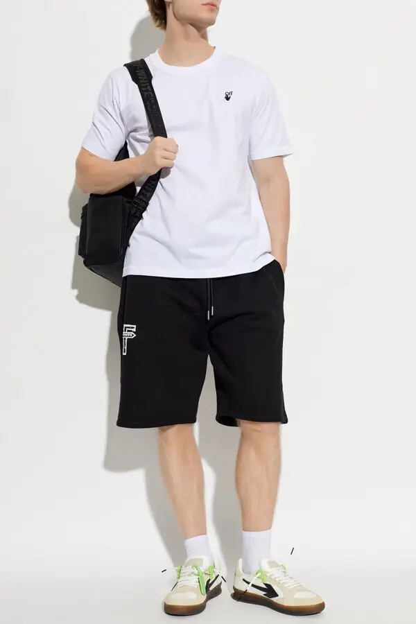 Off-White T-shirt With Embroidered Logo