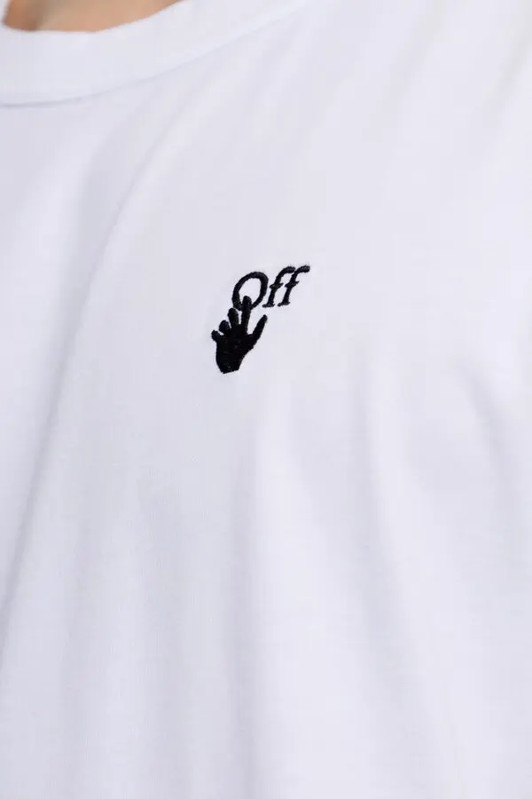Off-White T-shirt With Embroidered Logo