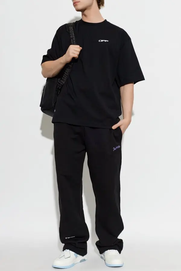 Off-White T-shirt With A Colorful Printed Logo