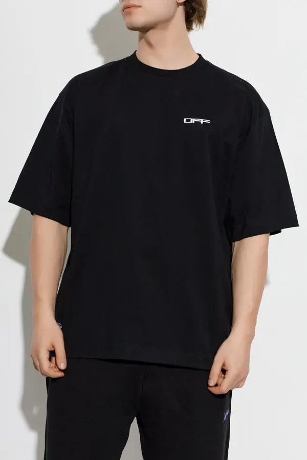 Off-White T-shirt With A Colorful Printed Logo