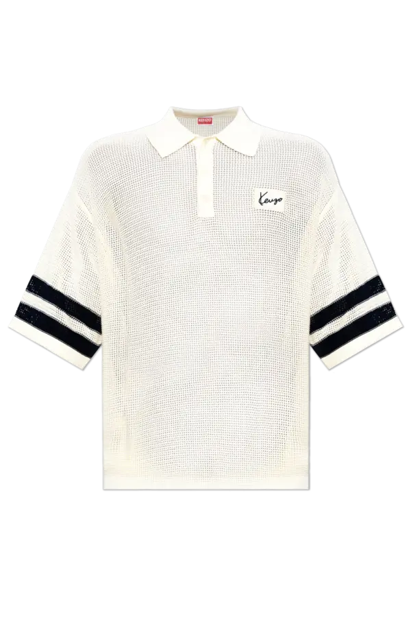 Kenzo Polo With A Decorative Weave - Cream