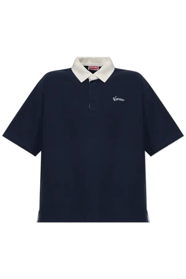 Kenzo Polo With Embroidered Logo - Navy Blue