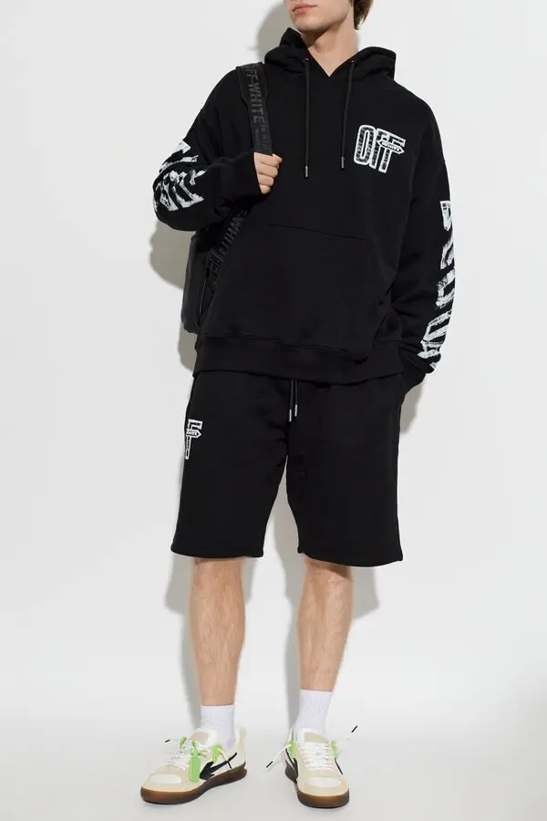 Off-White Sweat Shorts With Printed Logo