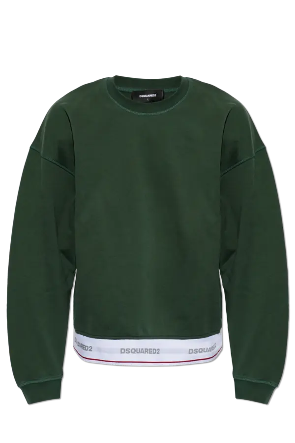 Dsquared2 Crewneck Sweatshirt With Logo Elastic Band - Green