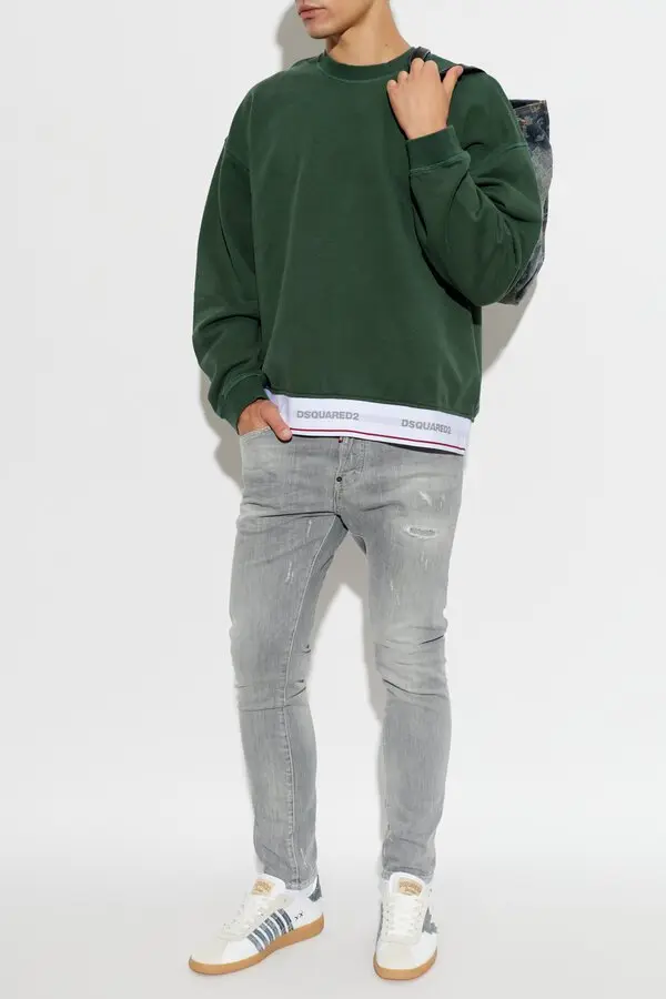 Dsquared2 Crewneck Sweatshirt With Logo Elastic Band