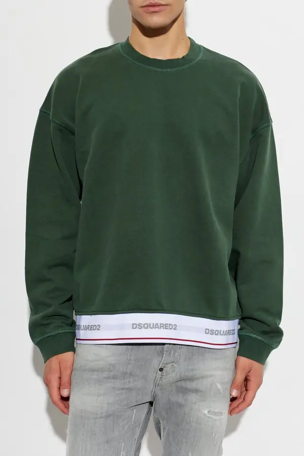 Dsquared2 Crewneck Sweatshirt With Logo Elastic Band