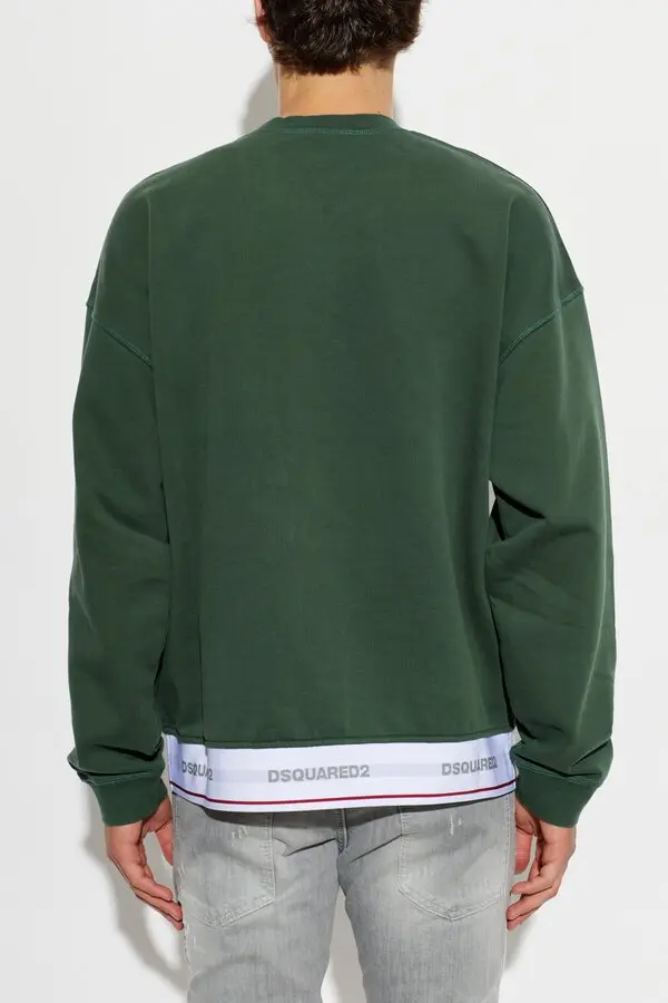 Dsquared2 Crewneck Sweatshirt With Logo Elastic Band