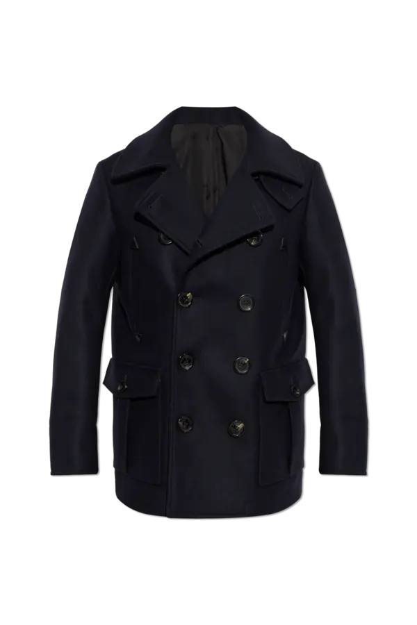 Dsquared2 Short Double-breasted Coat - Navy Blue