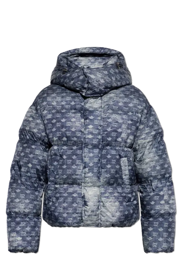 Dsquared2 Puffer Jacket With Monogram - Navy Blue
