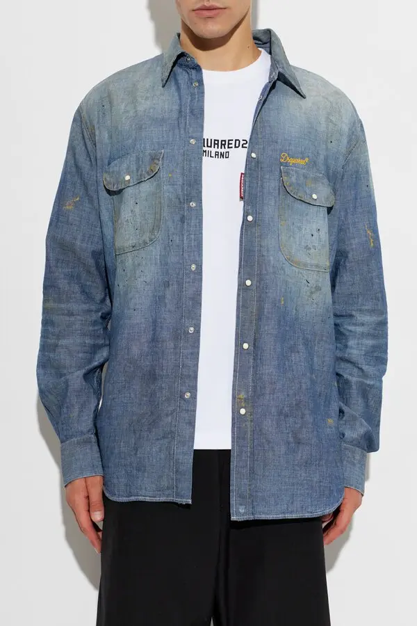 Dsquared2 Denim Shirt With ‘vintage’ Effect