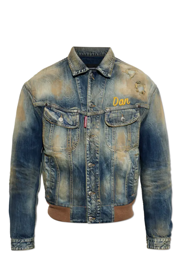 Dsquared2 Denim Jacket With ‘vintage’ Effect - Blue