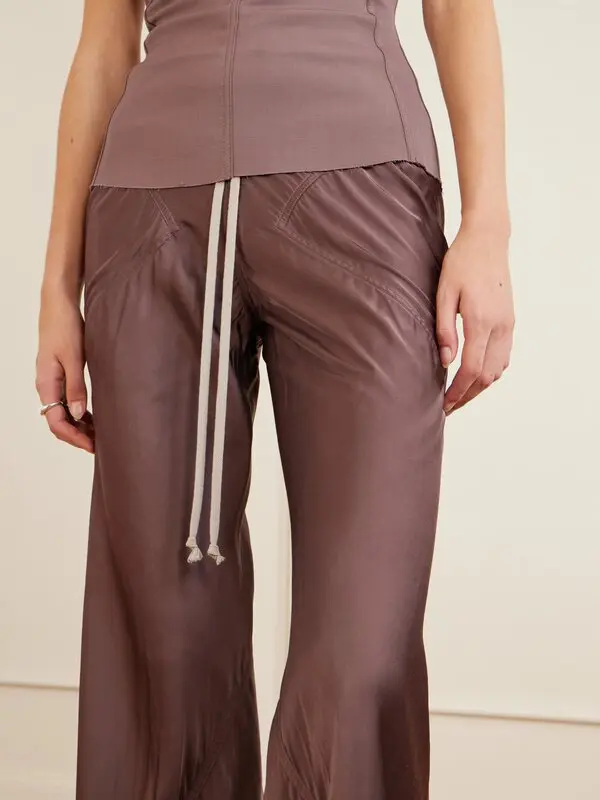 Rick Owens Charmeuse Wide-leg Pants With Drawstring Waist