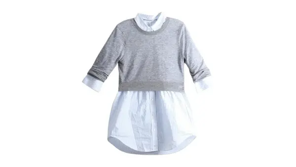 Alexander Wang Sheer Button Up Crewneck Sweatshirt