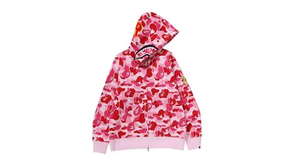 A BATHING APE Abc Camo 2nd Shark Full Zip Hoodie - Pink
