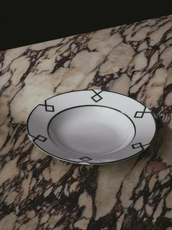 EMILIA WICKSTEAD Naples Soup Bowl With Green Border