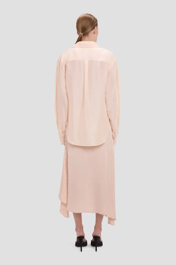 Victoria Beckham Slim Crease Detail Silk Shirt