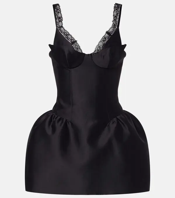 SHUSHU/TONG Lace-trimmed Minidress - Black