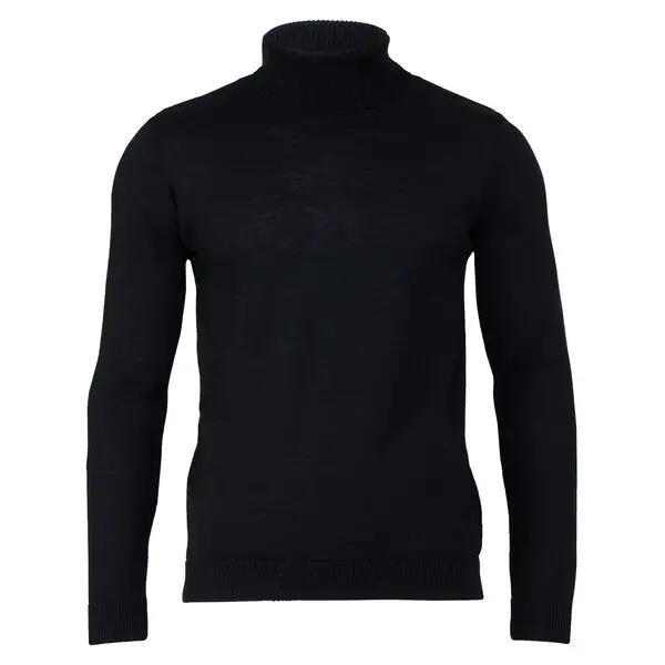 PAUL JAMES KNITWEAR Extra Fine Merino Wool Westonn Roll Neck Jumper - Black