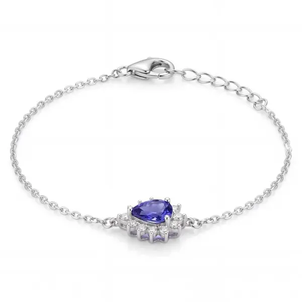 LATELITA Sterling Silver Tanzanite And Cubic Zirconia Bracelet - Blue/silver