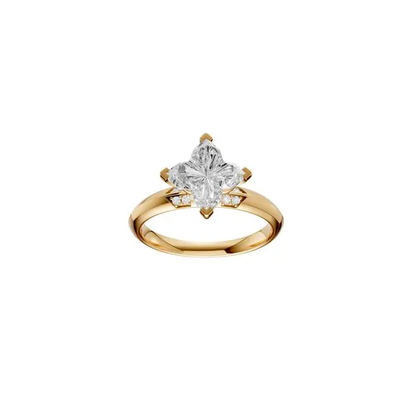 AYA FINE JEWELRY 2.15 Cwt Lily Cut Lab Diamond Solitaire Ring In 14k Gold|unique Statement Ring For - Yellow
