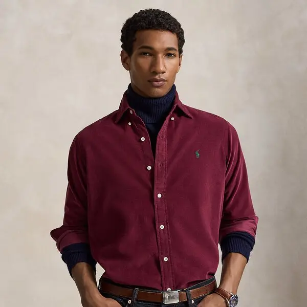 Ralph Lauren Classic Fit Corduroy Shirt - Classic Wine/pine