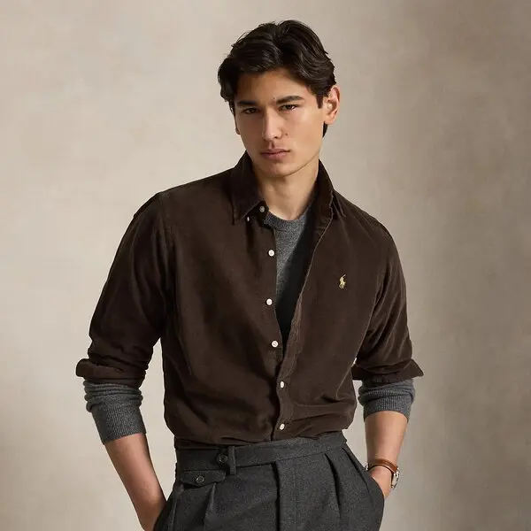 Ralph Lauren Classic Fit Corduroy Shirt - Nutmeg Brown