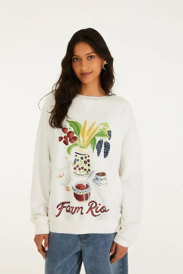 Farm Rio Country Table Sweatshirt - Off-white