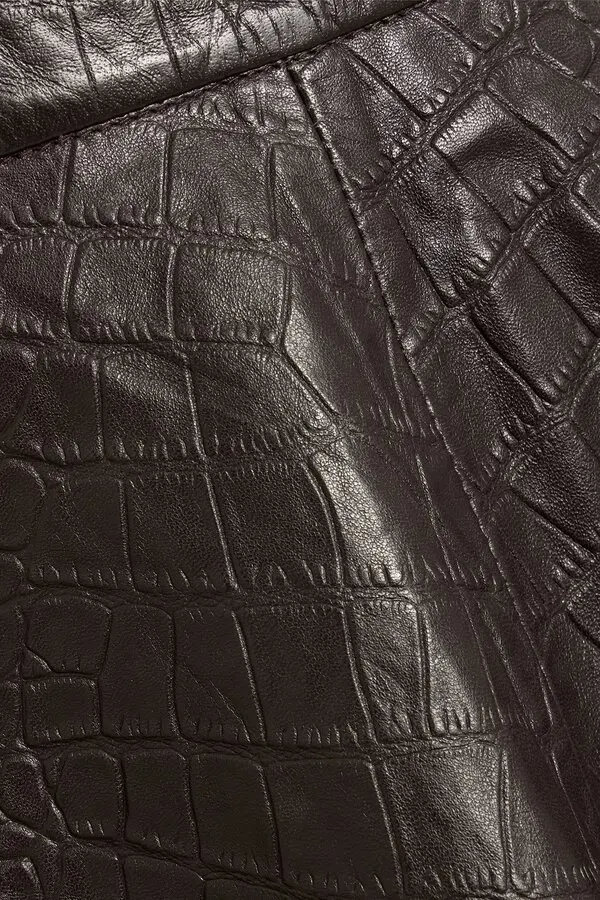 RÓHE Croceffect Leather Midi Skirt
